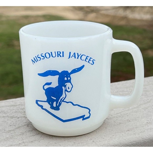 Glasbake | Dining | Vintage Missouri Jaycees Jcs Donkey Milk Glass ...